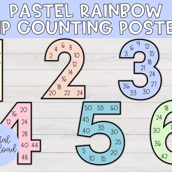 Pastel Math Skip Counting - Etsy