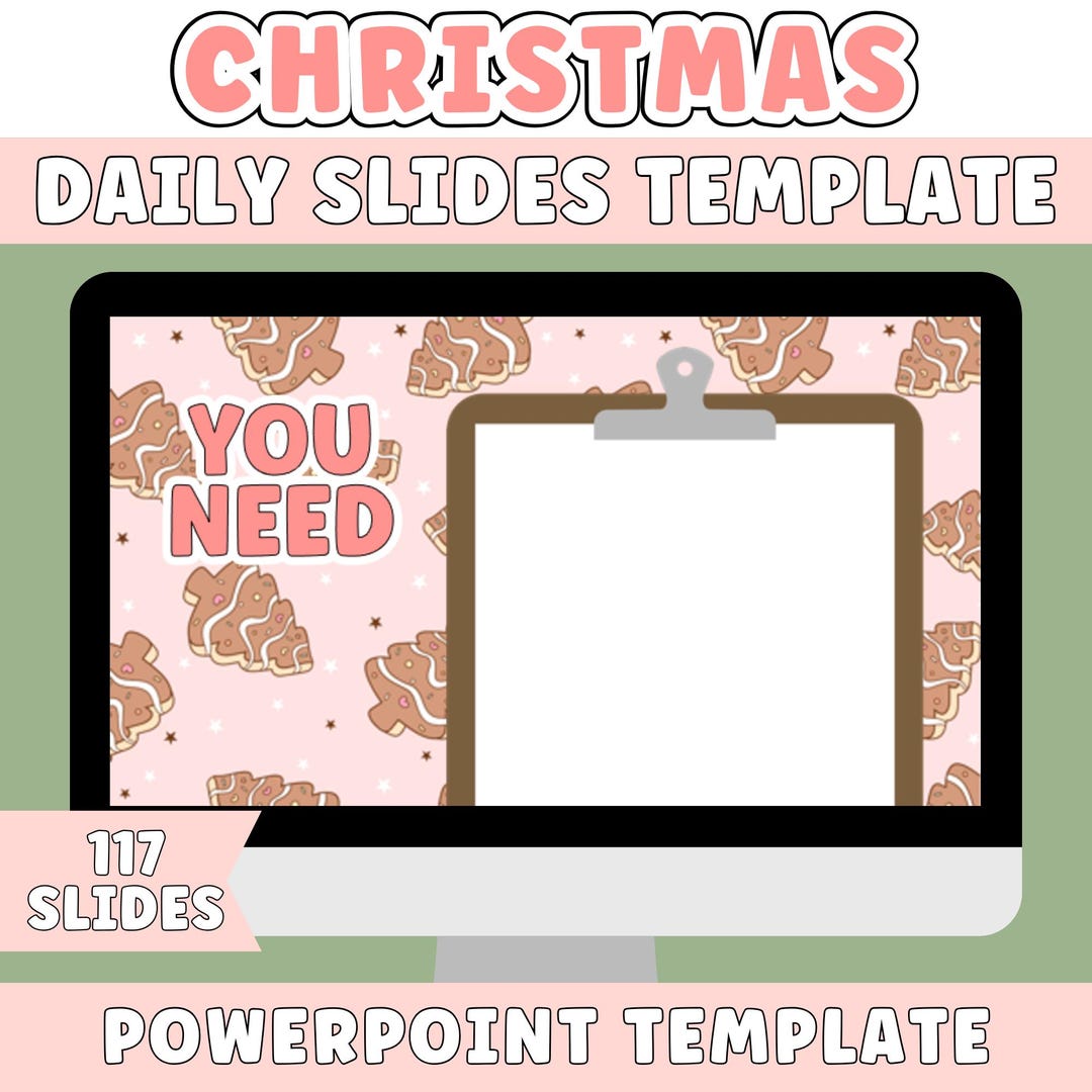 Pink Christmas Cookie Daily Powerpoint Slides for Teachers | Morning ...