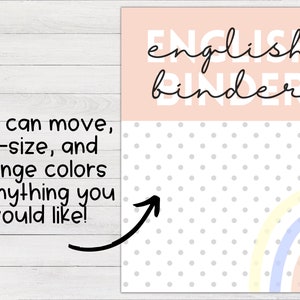 Editable Binder Covers | Pastel Rainbow, Printable Binder Cover, Binder ...