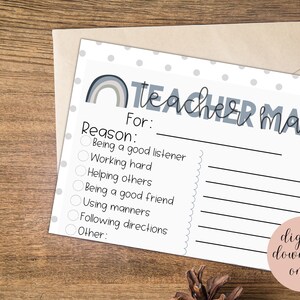Printable Teacher Mail | Boho Rainbow, Back to School, Teacher ...