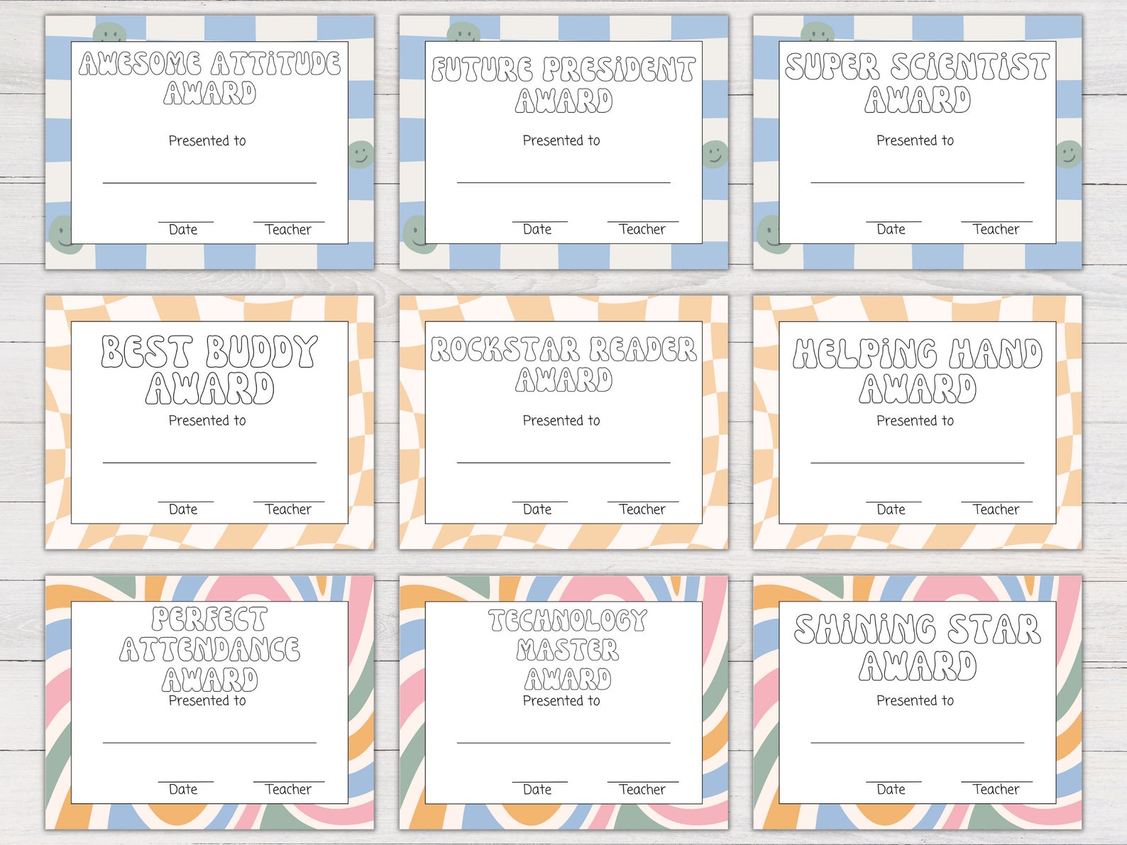 Retro End of the Year Awards Classroom Awards Retro - Etsy