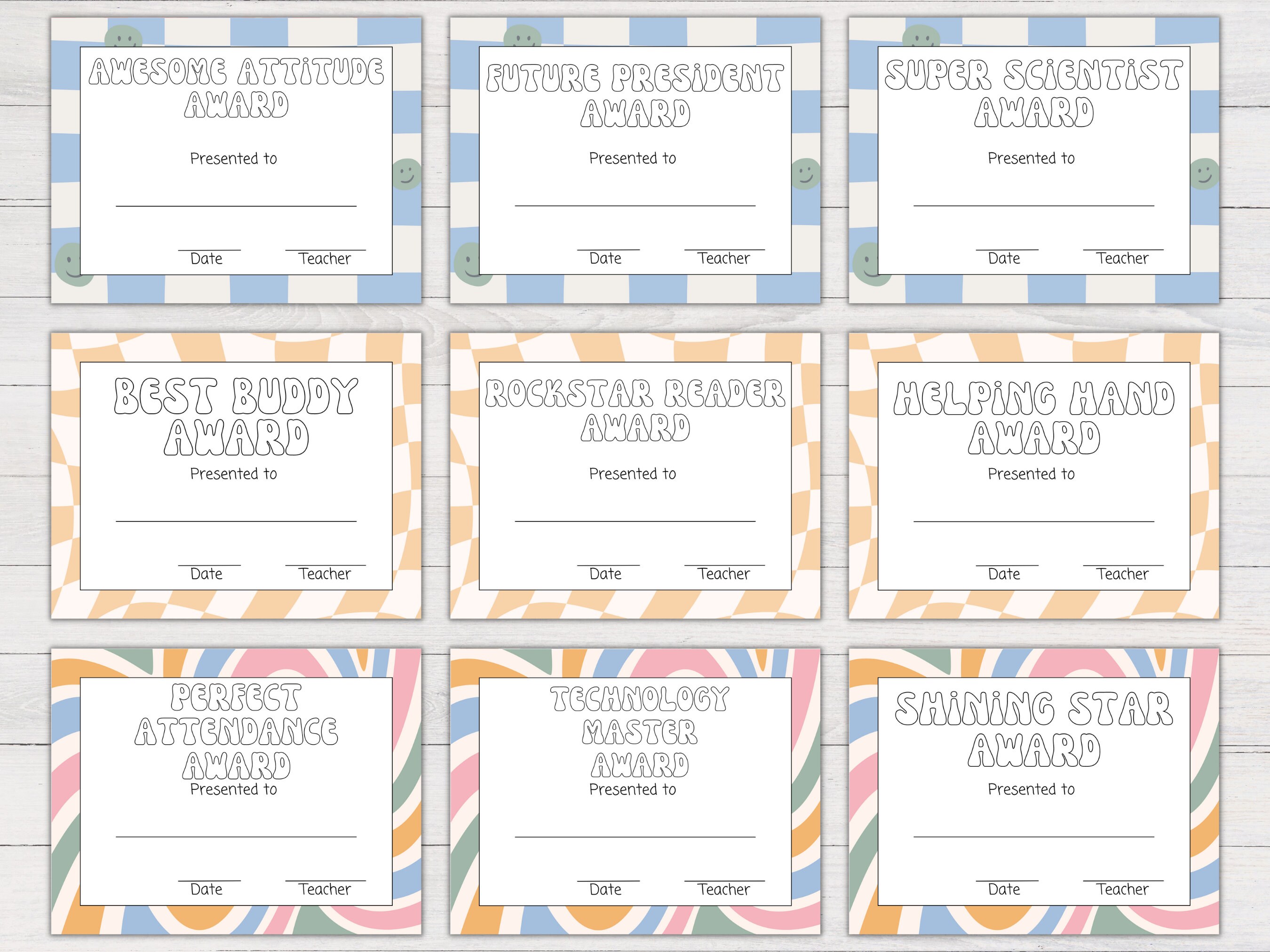 Retro End of the Year Awards Classroom Awards Retro - Etsy