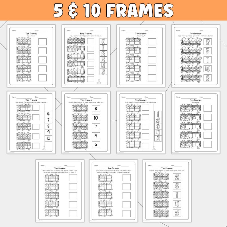 Fall No Prep Math Worksheet Bundle for Kindergarten | Homeschool ...