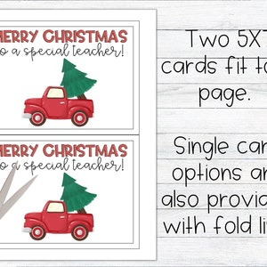 Printable Christmas Cards for Teacher | Teacher Gift, Printable Holiday ...