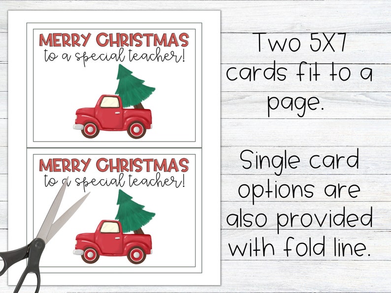 Printable Christmas Cards for Teacher Teacher Gift - Etsy