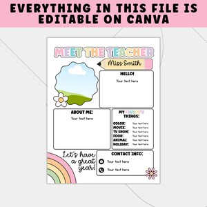 Meet the Teacher Template, Pastel Rainbow Meet Your Teacher Template ...