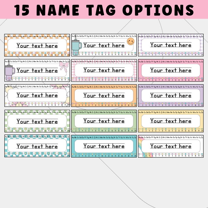 Editable Desk Name Tags for Pastel Rainbow Classroom Decor, Printable ...