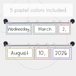 Simple Pastel Flip Calendar and Pocket Chart Cards for Pastel Classroom ...
