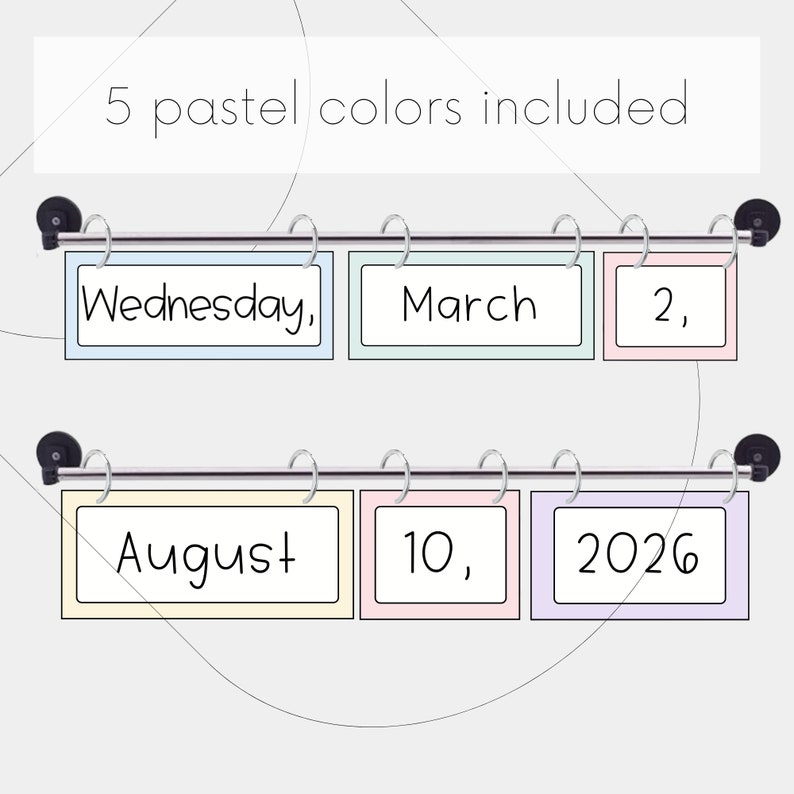 Simple Pastel Flip Calendar and Pocket Chart Cards for Pastel Classroom ...