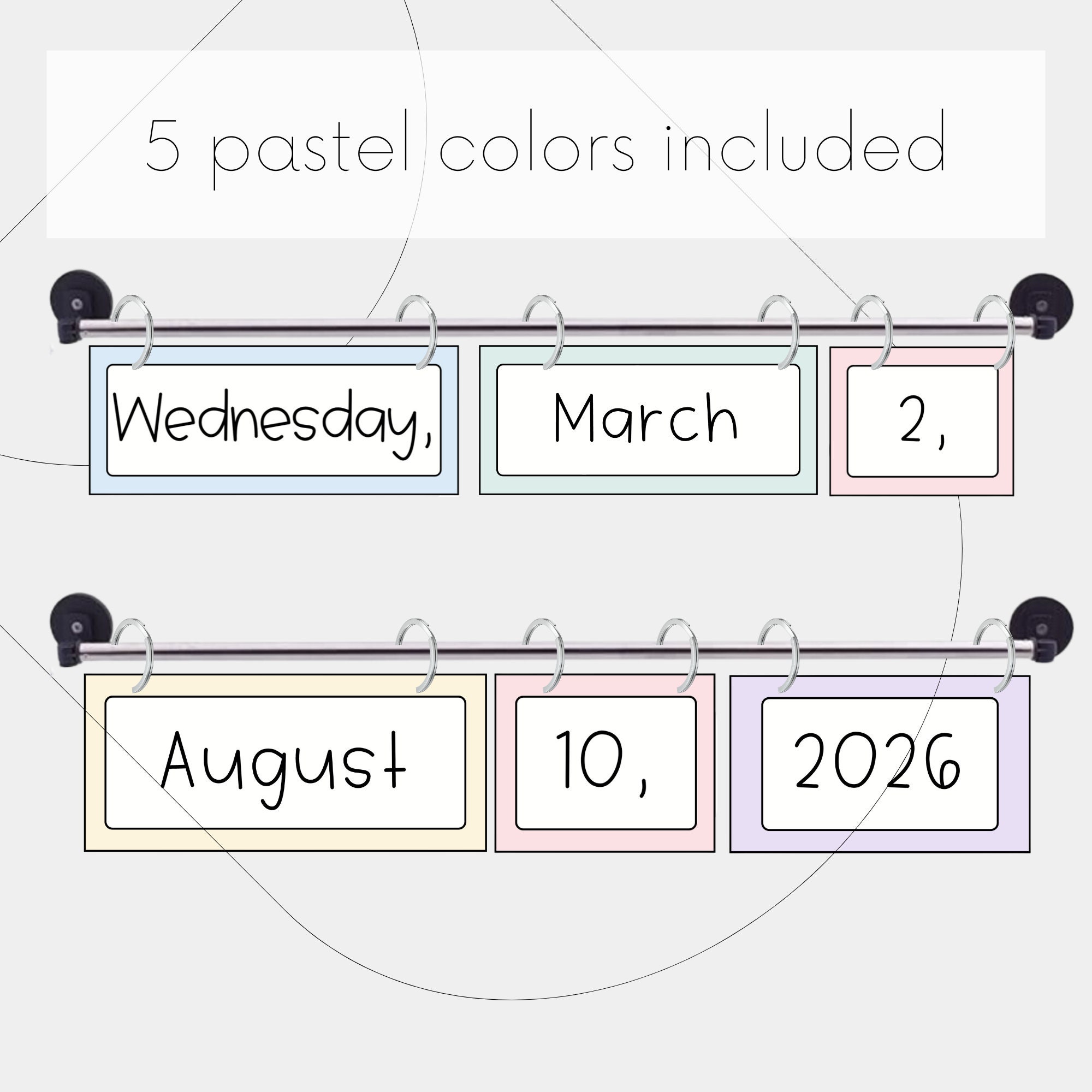 Simple Pastel Flip Calendar and Pocket Chart Cards for Pastel Classroom ...