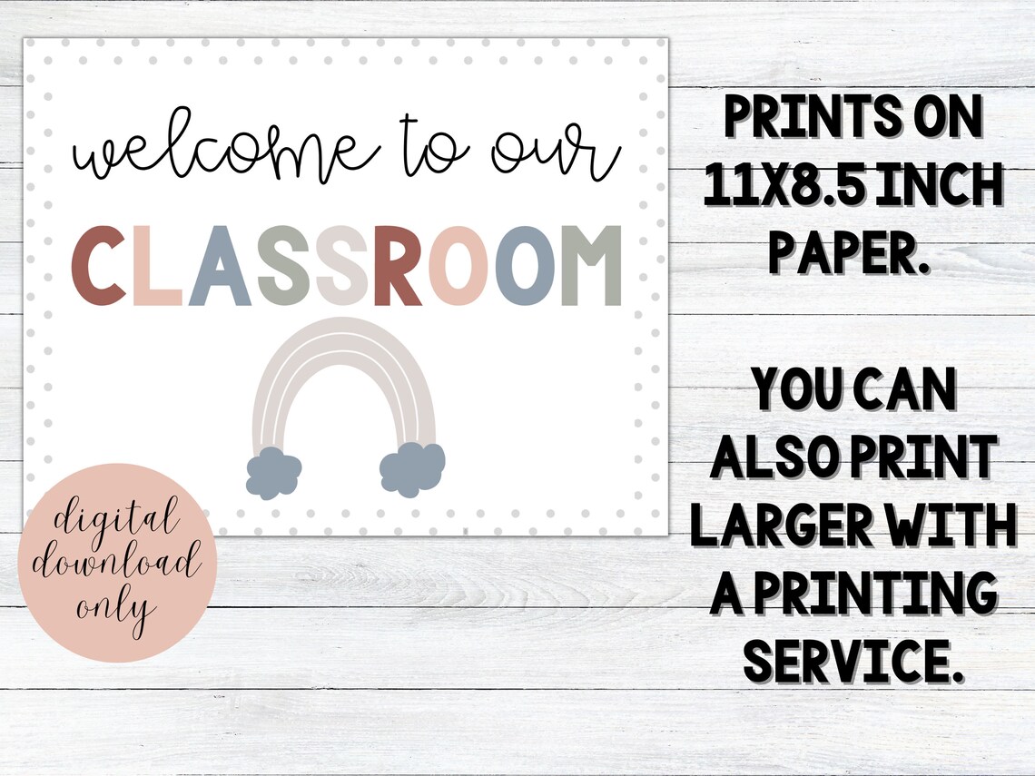 Welcome to Our Classroom Sign Boho Rainbow Classroom Decor - Etsy