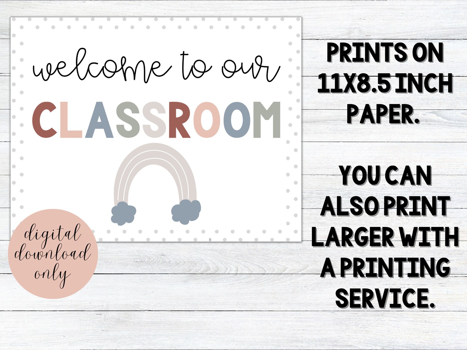 Welcome to Our Classroom Sign Boho Rainbow Classroom Decor - Etsy