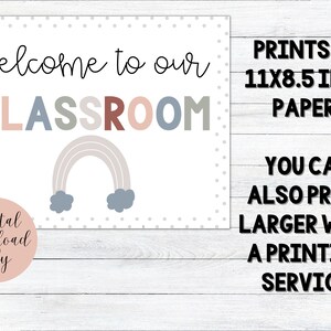 Welcome to Our Classroom Sign | Boho Rainbow Classroom Decor, Back to ...