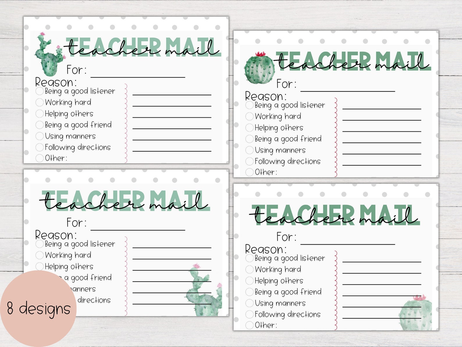 Printable Teacher Mail | Cactus, Cactus Classroom, Back to School ...