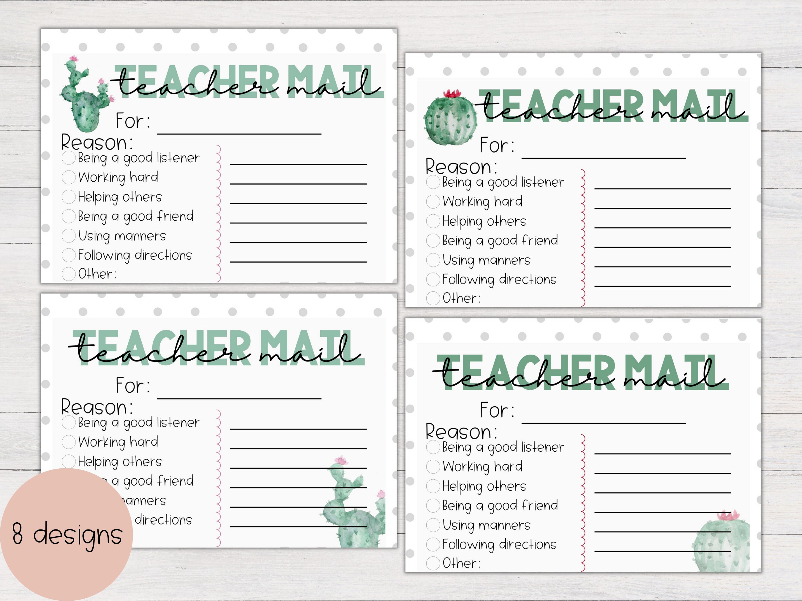 Printable Teacher Mail | Cactus, Cactus Classroom, Back to School ...