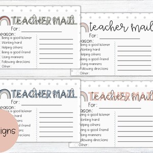Printable Teacher Mail | Boho Rainbow, Back to School, Teacher ...
