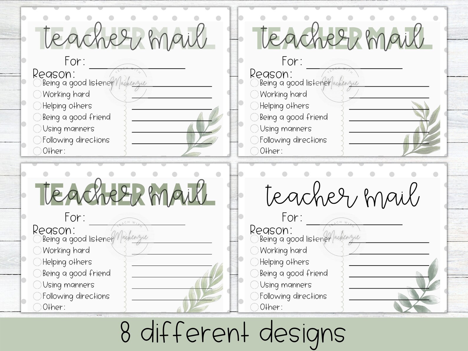 Printable Teacher Mail Modern Greenery Back to School - Etsy