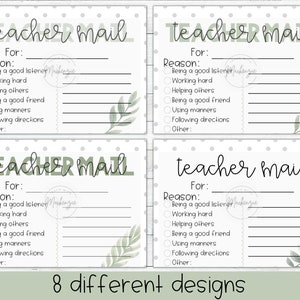 Printable Teacher Mail | Modern Greenery, Back to School, Teacher ...