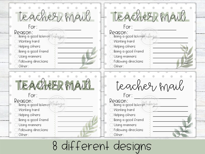 Printable Teacher Mail Modern Greenery Back to School - Etsy