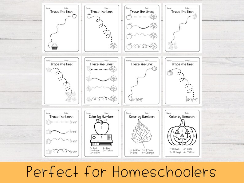 Fall Worksheet Bundle Preschool and Kindergarten | Homeschool ...