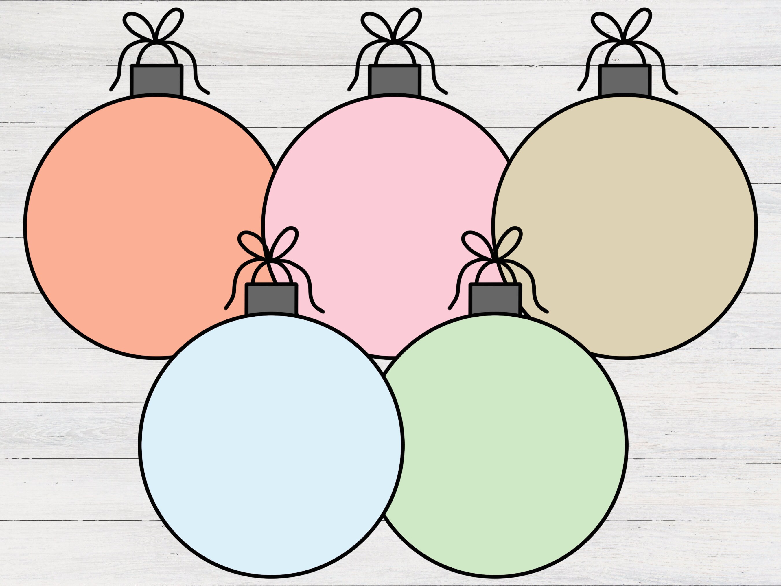 Christmas Ornament Clipart Pastel Rainbow Christmas - Etsy
