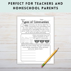 Types of Communities Worksheets | Printable Social Studies Worksheet ...