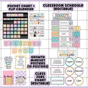 Pastel Rainbow Classroom Decor Bundle | Classroom Theme, Editable Canva ...