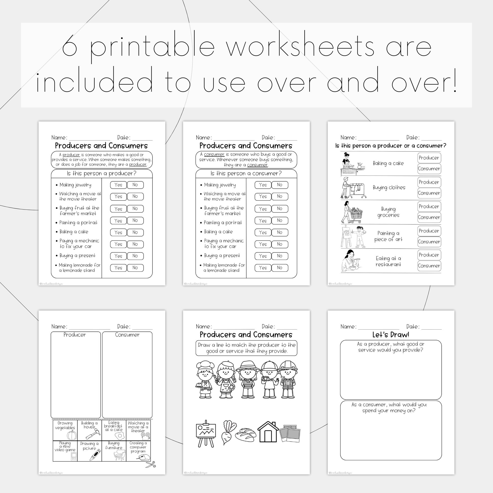 Producers and Consumers Worksheets for First Grade Worksheet ...