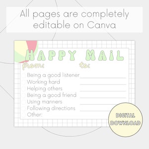 Teacher Happy Mail, Editable Summer Happy Mail for Students, Printable ...