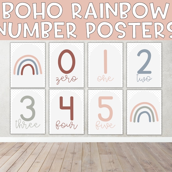 BOHO RAINBOW Alphabet Posters | Editable | Neutral Rainbow Classroom ...