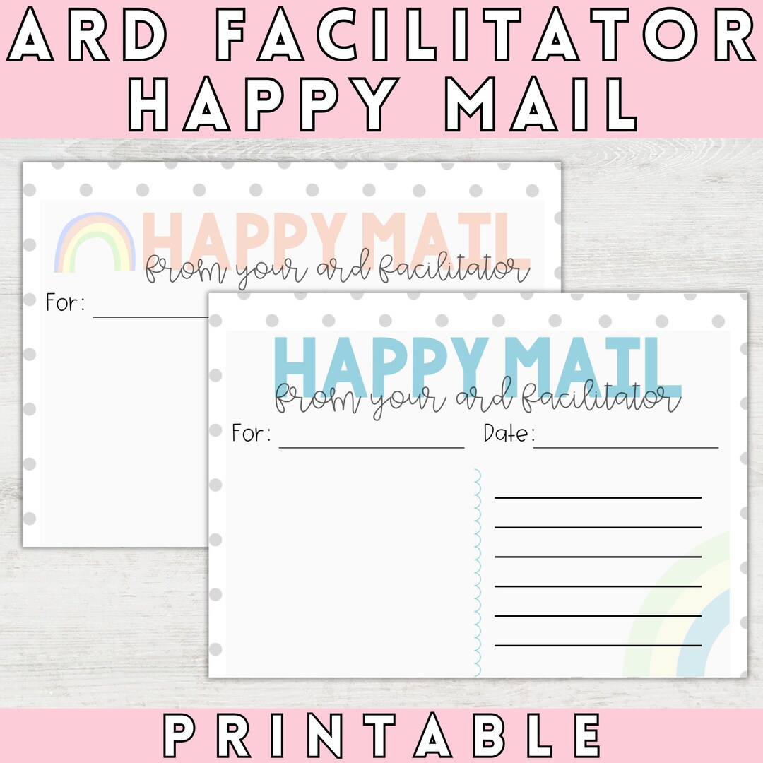 ARD Facilitator Happy Mail | Pastel Rainbow, Back to School, Printable ...