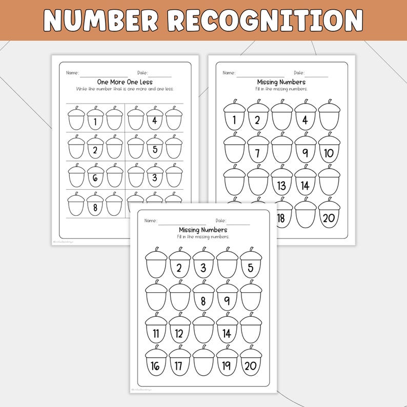 Thanksgiving No Prep Math Worksheet Bundle for Kindergarten | November ...