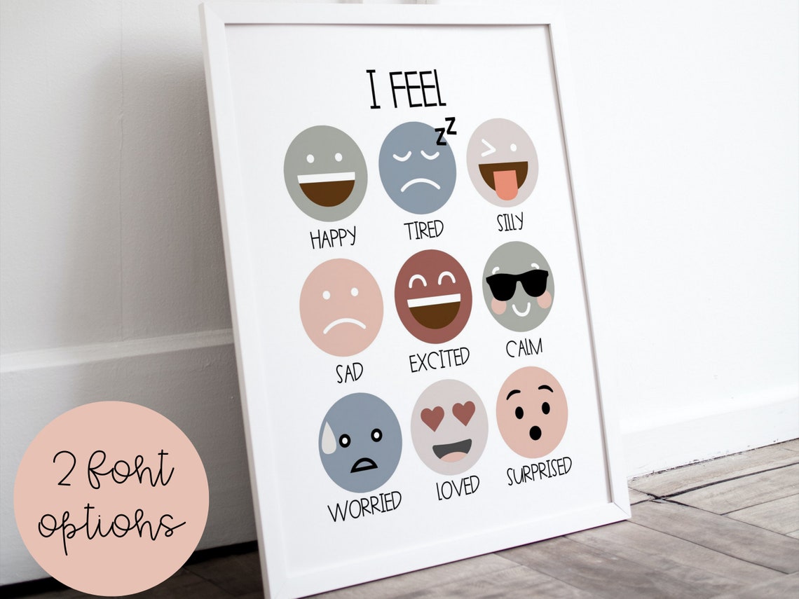Emotions Poster Boho Rainbow Emotions Poster Feelings - Etsy