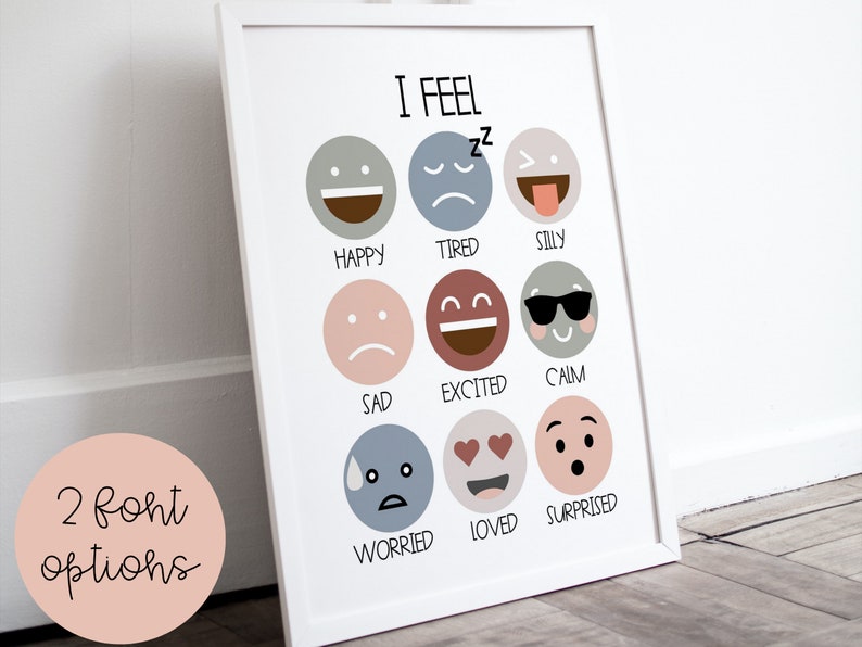 Emotions Poster Boho Rainbow Emotions Poster Feelings - Etsy