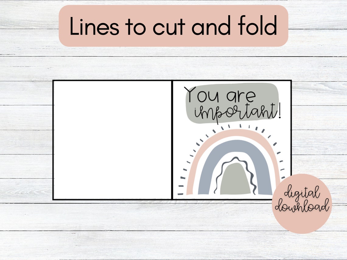 Boho Rainbow Valentine's Day Cards Printable - Etsy