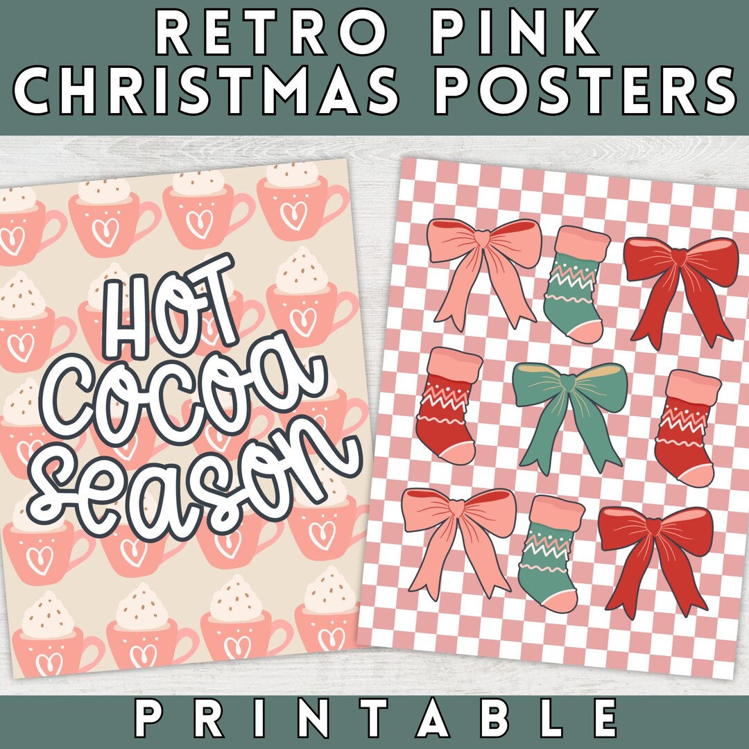 Retro Christmas Posters for Classroom, Printable Christmas Posters for ...