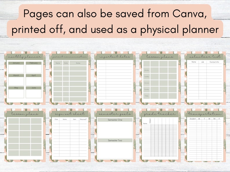 Digital Teacher Planner Printable Teacher Planner Cactus - Etsy