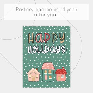Retro Christmas Posters for Classroom, Printable Christmas Posters for ...