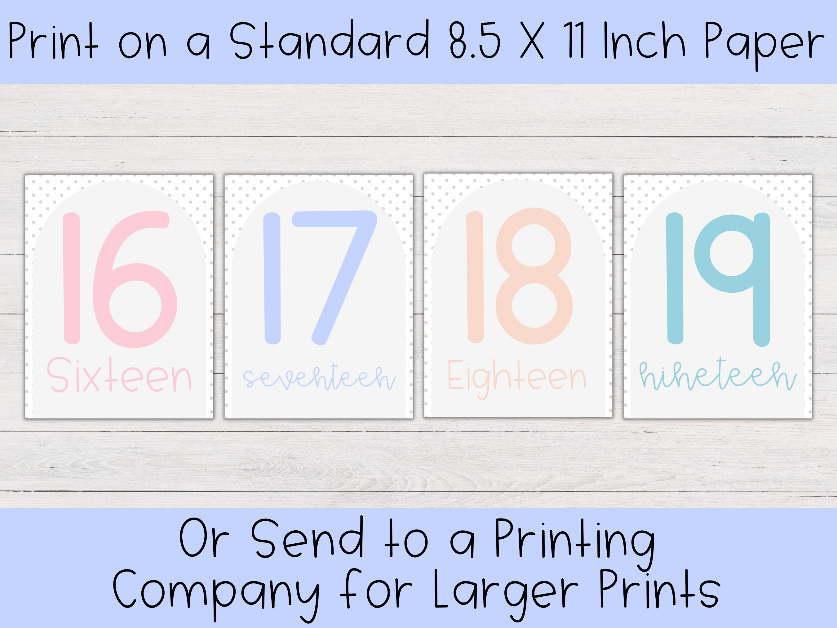 Pastel Rainbow Number Posters Classroom Decor 0-20 Number - Etsy