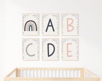 Boho Rainbow Alphabet Posters Classroom Decor Printable Wall | Etsy