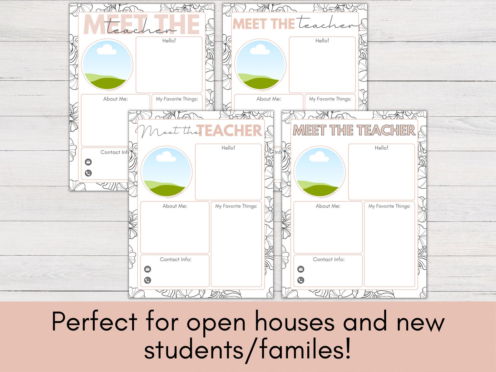 Floral Meet the Teacher Template | Back to School, Teacher Template ...
