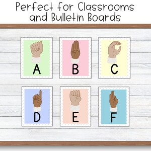 Pastel Rainbow American Sign Language Alphabet Posters | Pastel ...
