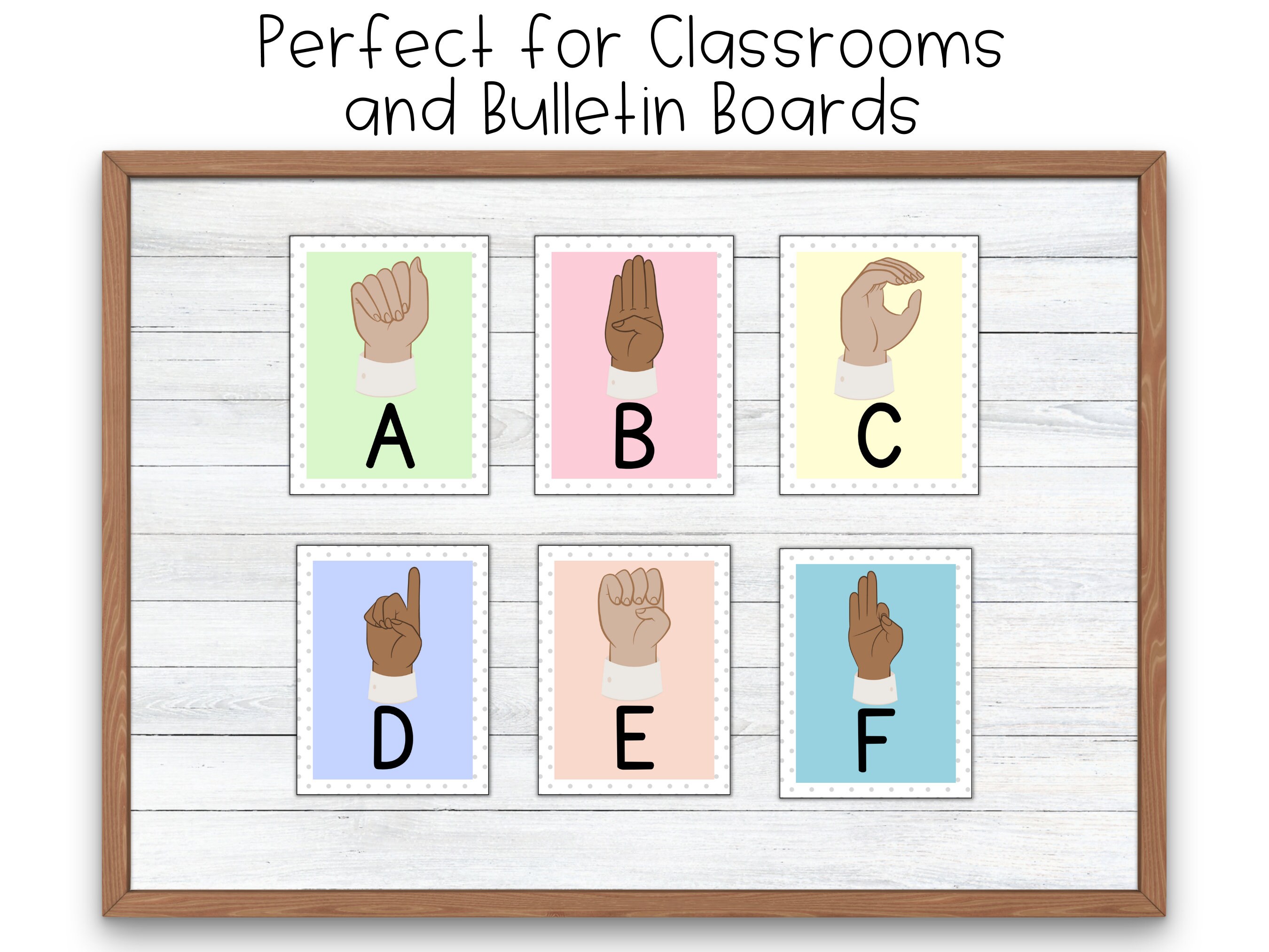 Pastel Rainbow American Sign Language Alphabet Posters - Etsy