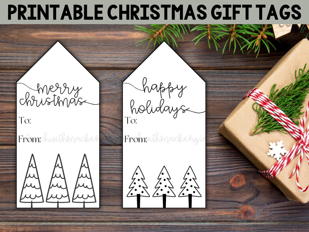 Minimalist Christmas Gifts Tags | Simple Christmas Gift Tags, Printable ...