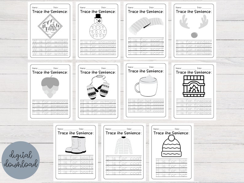 Winter Worksheet Bundle for Kindergarten and Preschool | Homeschool ...
