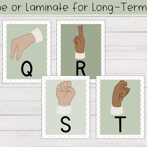 American Sign Language ABC Posters | Modern Greenery ABC Posters ...