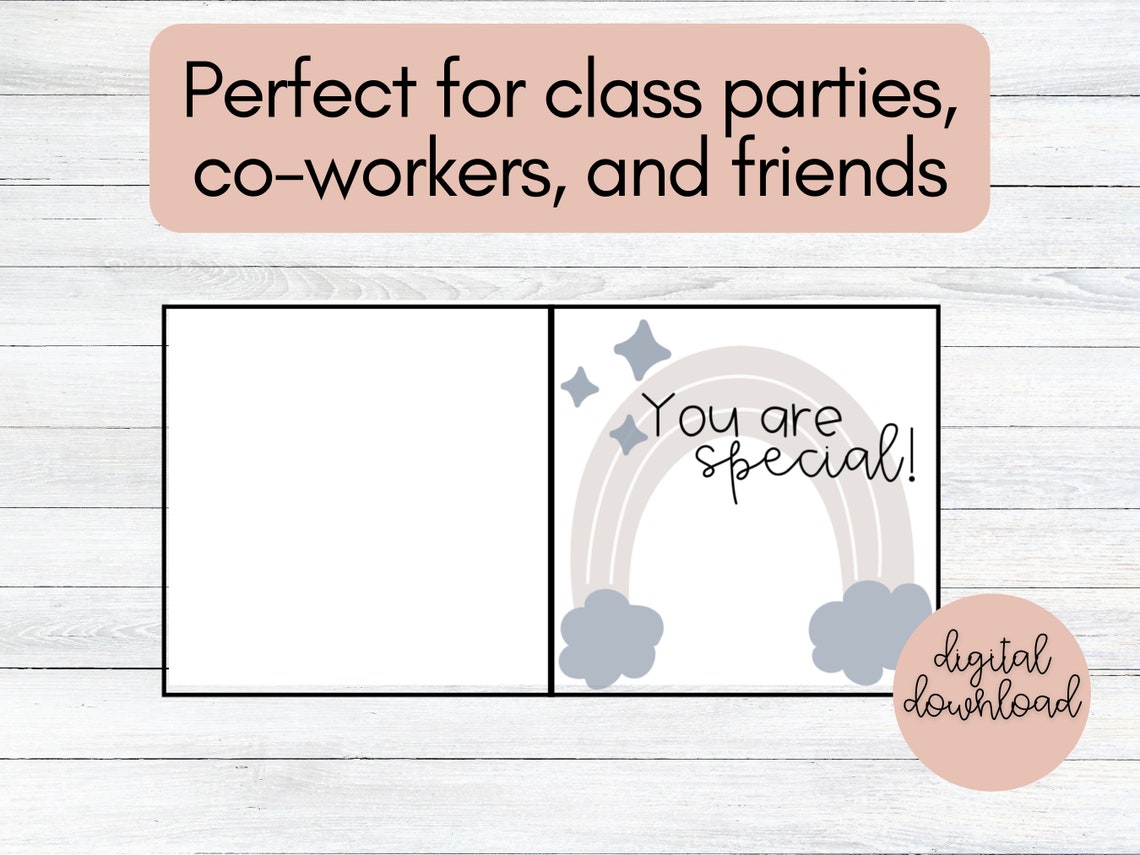 Boho Rainbow Valentine's Day Cards Printable - Etsy