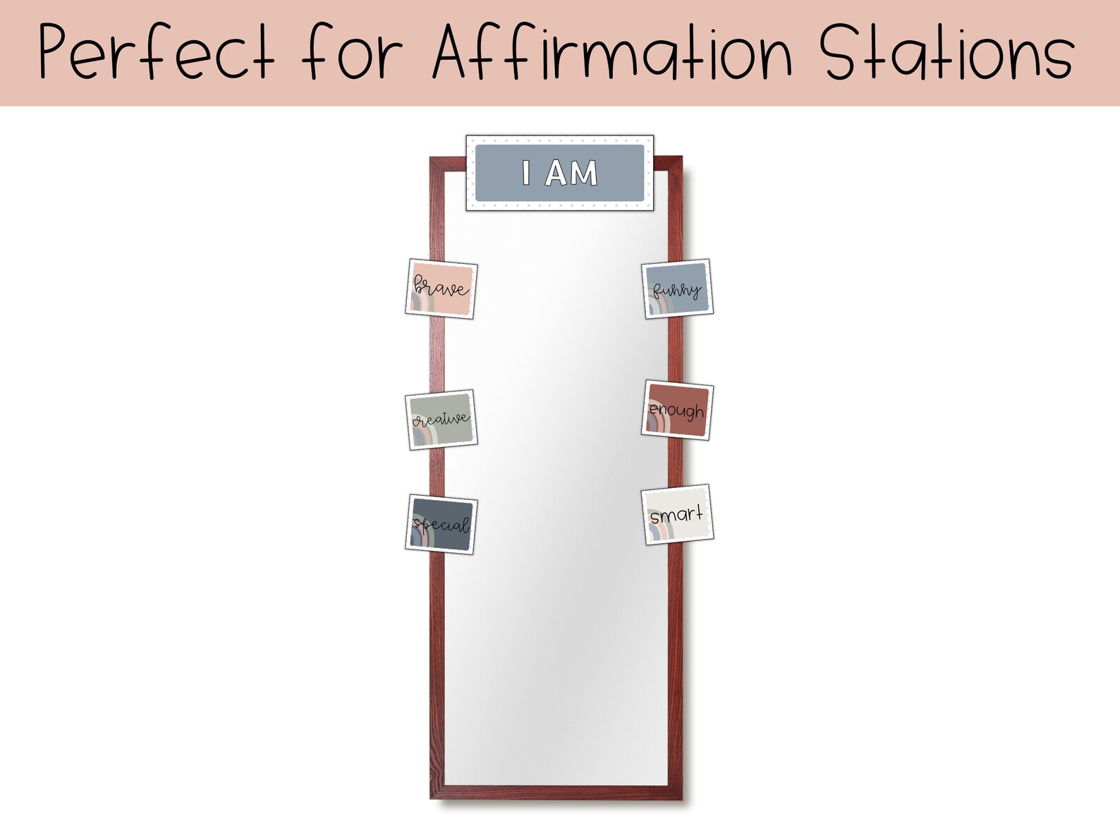 Boho Rainbow Positive Affirmation Posters I Am Statements - Etsy