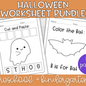 Halloween Worksheet Bundle Preschool and Kindergarten | Homeschool ...