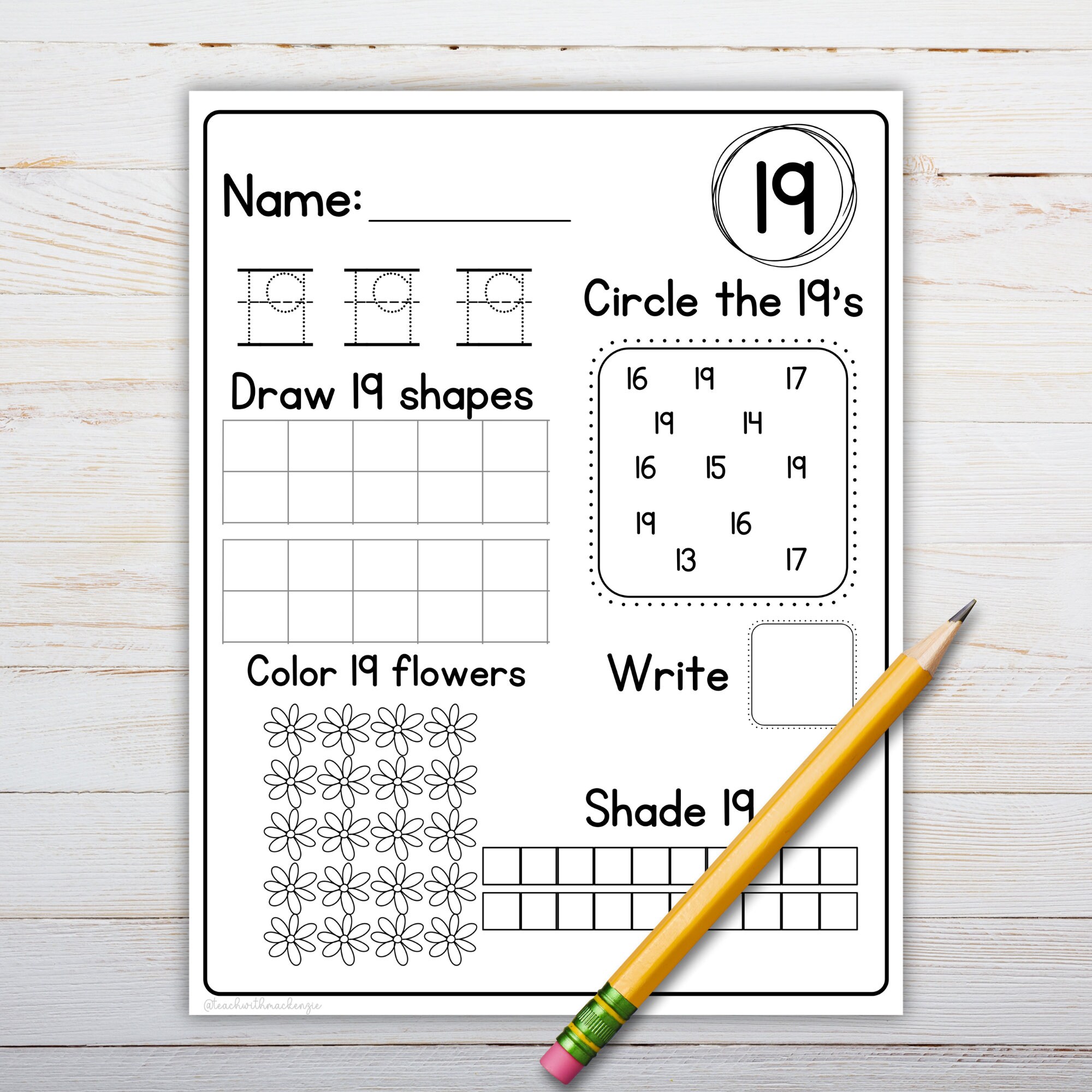 Teen Number Worksheets 10-20, Printable Teen Numbers Worksheets ...